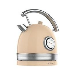 Cecotec Thermosense 420 Vintage Light Beige, Wasserkocher beige/edelstahl, 2.200 Watt, 1,8 Liter