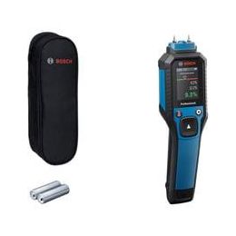 Bosch Holzfeuchtemesser GMP 2-15 Professional blau/schwarz, 2x Batterien, Tasche
