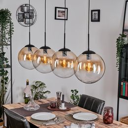 hofstein Gastor H&auml;ngeleuchte Glas 30 cm Bernsteinfarben, Klar, 4-flammig