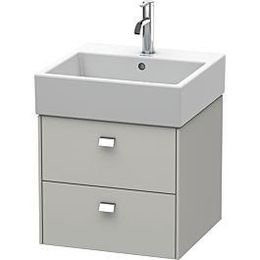 Duravit Brioso Waschtischunterbau BR415201007 484x459mm, Betongrau Matt, 2 Auszüge, Griff Chrom