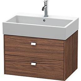 Duravit Brioso Waschtischunterbau BR415401021 684x459mm, Nussbaum Dunkel/Chrom, 2 Auszüge