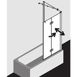 Kermi Diga Badewannen-Faltwand DI2PR10015VAK 100x150cm, silber hochglanz, ESG klar, rechts