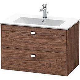 Duravit Brioso Waschtischunterbau BR410201021 820x553 mm, Nussbaum Dunkel/Chrom, 2 Auszüge