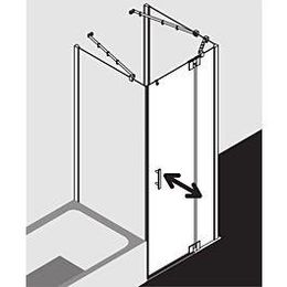 Kermi Filia XP Pendeltür mit Festfeld für Seitenwand FX1WR09318VAK 93x185cm, silber hochglanz, ESG klar, rechts, Duschplatz