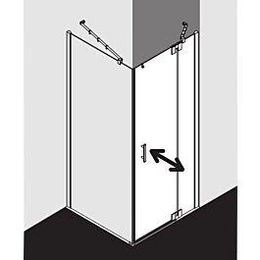 Kermi Filia XP Pendeltür mit Festfeld für Seitenwand FX1WR10318VAK 103x185cm, silber hochglanz, ESG klar, rechts, Duschplatz