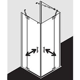 Kermi Filia XP Pendeltür-Eckeinstiegshälfte FXEPL10318VPK 103x185cm, silber hochglanz, ESG klar Clean, links, auf Duschplatz