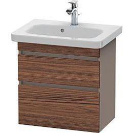 Duravit DuraStyle Waschtisch-Unterschrank DS647902143 58 x 36,8 cm, nussbaum dunkel/basalt matt, 2 Schubkästen, wandhängend
