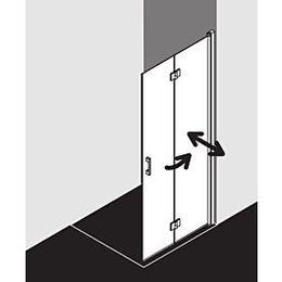 Kermi Liga Pendel-Falttür LI2YR080201AK 80x200cm, silber mattglanz, ESG klar, rechts