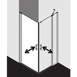 Kermi Pega Pendeltür-Eckeinstiegshälfte PE1EL07520VAK 75x200cm, silber hochglanz, ESG klar, links