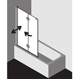 Kermi Liga Badewannen-Faltwand LI2PL100151AK 100x150cm, silber mattglanz, ESG klar, links