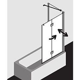 Kermi Liga Badewannen-Faltwand LI2PR100151AK 100x150cm, silber mattglanz, ESG klar, rechts