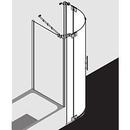 Kermi Filia XP Viertelkreis-Pendeltür FXP5009020VAK 90x200cm, silber hochglanz, ESG klar, Radius 50