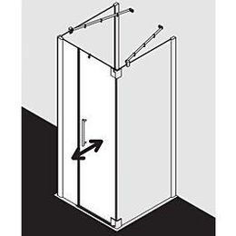 Kermi Pasa XP Pendeltür 1-fl. u Festfeld für Seitenwand PX1FL07820VUK 78x200cm, silber hochglanz, ESG SR Opaco, links, auf Duschplatz