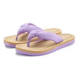ELBSAND Badezehentrenner PREMIUM "Premium", Damen, Gr. 42, lila (flieder), Obermaterial: 100% Textilmaterial. Futter: 100% Textilmaterial. Decksohle: 100% Synthetik. Laufsohle: 100% Synthetik, kontrastfarbene Details, Schuhe, Zehentrenner, Badeschuh ultraleicht VEGAN