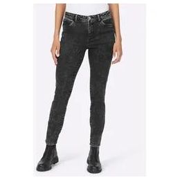 Bequeme Jeans Heine, Damen, Gr. 38, Normalgrößen, schwarz (schwarz denim), 95% Baumwolle, 3% Polyester, 2% Elasthan, unifarben, lang, Jeans