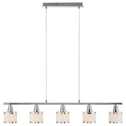 JUST LIGHT Pendelleuchte "ACCOR", grau (chrom), 5, 1 Stk., Leuchten