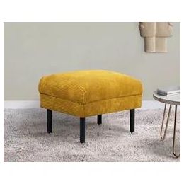 Hocker Home Affaire "Lillibeth Polsterhocker, Sitzhocker, Maße B/T/H: 64/50/48 cm", gelb (safran), B:64cm H:48cm T:50cm, 100% Polyester, Hocker, Fußhocker, passend zur Serie "Lillibeth", auch in Cord und Samtoptik