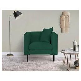 Sessel Home Affaire "Lillibeth Cocktailsessel, Loungesessel, Maße B/T/H: 90/74/83 cm", grün, B:90 H:83 T:74, 100% Polyester, Sessel, Einzelsessel, Zierkissen als Wendekissen 45x45 cm, in Samtoptik oder Cord