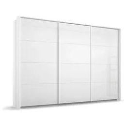 Schwebetürenschrank Rauch "Kleiderschrank Schrank Garderobe OTELI inkl. 3 Innenschubladen", weiß (weiß, hochglanz weiß), B:278cm H:214cm T:68cm, Holzwerkstoff, Schränke, inkl. Passepartout optional mit Beleuchtung