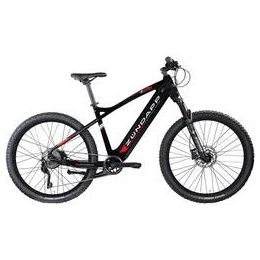 Zündapp E-Bike ZÜNDAPP "Z898" Gr. 48, schwarz (schwarz, rot, schwarz), Elektrofahrräder, 48cm, 27,5 Zoll (69,85cm), Pedelec, Elektrofahrrad für Damen u. Herren, MTB