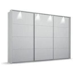 Schwebetürenschrank Rauch "Kleiderschrank Schrank Garderobe OTELI inkl. 3 Innenschubladen", grau (seidengrau), B:278cm H:214cm T:68cm, Holzwerkstoff, Schränke, inkl. Passepartout optional mit Beleuchtung