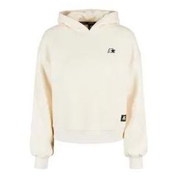 Kapuzenpullover STARTER Black Label "Starter Black Label Damen", Damen, Gr. S, weiß (paleweiß), 65% Baumwolle, 35% Polyester, unifarben, oversize, ohne Ausschnitt, Pullover