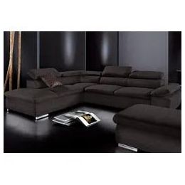 Sit & More Ecksofa SIT & MORE "Alcudia L-Form", schwarz, B:272cm H:73cm T:226cm, 100% Polyester, Sofas, mit Armteilverstellung, optional Kopfteilverstellung und Bettfunktion