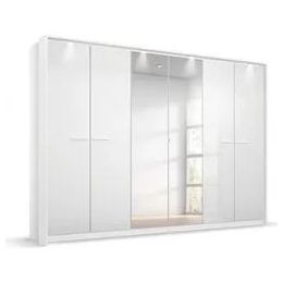 Drehtürenschrank Rauch "Kleiderschrank Schrank Garderobe Wäscheschrank Ankleide OTELI", weiß (weiß, hochglanz weiß), B:275cm H:231cm T:58cm, Holzwerkstoff, Schränke, mit Mittelspiegel und Passepartout optional mit Beleuchtung