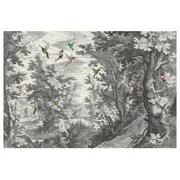 Livingwalls Fototapete LIVING WALLS "Walls by Patel Fancy Forest", grau (grau3), B:4m L:2,7m, Vlies, Tapeten, Vlies, Wand
