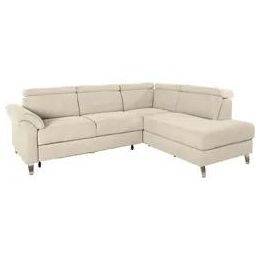 Sit & More Ecksofa SIT & MORE "Arngast L-Form", beige (creme), B:245cm H:84cm T:194cm, Sofas, inklusive Kopfteilverstellung und Federkern