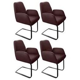 Freischwinger W.Schillig "ole", braun (mocca z69, schwarz pulverbeschichtet), B:63cm H:90cm T:64cm, Longlife Xtra-Leder Z69: Das feinnarbige, gedeckte Softleder Z69 besticht durch seine außergewöhnliche Weichheit im trendigen »Vintage-Look«, Hautstärke 0, 9 - 1, 1 mm;Longlife Xtra-Leder Z79: Das Z79 gehört zu der Familie der Anilin-Touch-Leder, die durch ihren besonders angenehmen Griff überzeugen