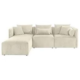 Ecksofa Andas "Nöre L-Form", beige, B:262cm H:74cm T:172cm, 92% Polyester, 8% Polyamid, Sofas, 3 Teile, in vielen Bezugsqualitäten und Farben. Modulteile s. "Nöre"