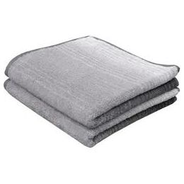 Handtücher Dyckhoff "Colori", grau, B:50cm L:100cm, Walkfrottee, Obermaterial: 100% Baumwolle, Handtücher, 2x Handtücher, aus 100% Bio Baumwolle, 450 g/m2