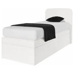 Boxspringbett, weiß, B:105cm L:212cm, Box und Kopfteil: Microvelours (100% Polyester) oder Kunstleder (Polyurethan);Bezug der Obermatratze: 100% Polyester, Westfalia Schlafkomfort, Komplettbetten, Boxspringbett, wahlweise mit Bettkasten