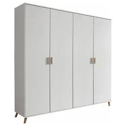 Kleiderschrank Rauch "Ottos Choice Skandi Kinderzimmer Bestseller Schlafzimmerschrank FALUN", weiß (alpinweiß), B:182cm H:203cm T:53cm, Holzwerkstoff, Schränke, im modernen Skandi-Look, Füße/Griffe Eiche massiv MADE IN GERMANY