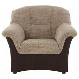 Sessel DOMO collection "Sarafina zeitlos und elegant, bequem", braun (braun, braun, beige), B:102 H:83 T:81, Luxus-Microfaser (92% Polyester, 8% Nylon), Microfaser PRIMABELLE (100% Polyester), Microfaser PRIMABELLE (100% Polyester) / Struktur (90% Polyester; 10% Polyacryl), Sessel, Polstersessel, wahlweise mit Federkern