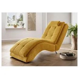 Relaxliege Home Affaire "Vengo 2, moderne Solitär Relaxpolsterliege, bequem und elegant", gelb, B:70cm H:92cm T:170cm, Sofas, mit Kopfkissen, Mattenoptik auf Korpus