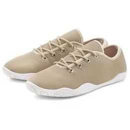 Sneaker Lascana, Damen, Gr. 36, beige, Obermaterial: 100% Textilmaterial. Decksohle: 100% Textilmaterial. Laufsohle: 100% Synthetik, unifarben, Casual, Schuhe, mit ultraflache Sohle, superleicht, Schnürhalbschuhe, Unisex VEGAN