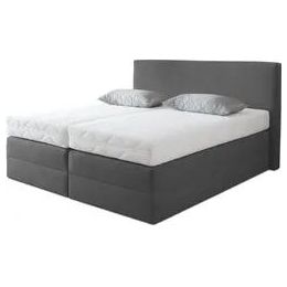 Boxspringbett, grau (anthrazit), B:215cm L:205cm, Microvelours (100% Polyester), Westfalia Schlafkomfort, Komplettbetten, Boxspringbett, wahlweise mit Kaltschaum-Topper