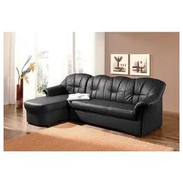 Ecksofa DOMO collection "Papenburg, zeitlose Rückensteppung, elegante Formensprache, L-Form", schwarz, B:235cm H:84cm T:140cm, Kunstleder SOFTLUX;Luxus-Microfaser (100% Polyester);Struktur ( 90% Polyester, 10% Polyacryl);Microfaser PRIMABELLE (100% Polyester), Sofas, in großer Farbvielfalt, wahlweise mit Bettfunktion