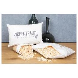 Zirbenkissen Herbalind "Zirbentraum, Naturprodukt", weiß (goldfarben, wollweiß), B:20cm H:4cm L:30cm, Baumwolle, Funktionskissen, Gefüllt mit hochwertigen Zirbenholzflocken, Made in Germany