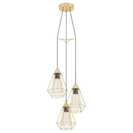 Eglo Hängeleuchte "TARBES", grau (messingfarben), 3, Ø 17,3cm H: 130cm, 1 Stk., Leuchten, Vintage, Hängelampe Esszimmer, Retro, Industrial Design, E27, Ø 31 cm