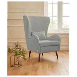 Sessel Home Affaire "Salla auch in Fellimitat und Feincord, viele Bezugsarten, Ohrensessel", grau, H:118cm T:94cm, Samtcord (92% Polyester 8% Polyamid), Struktur (100% Polyester), Struktur Hahnentritt (100% Polyester), Struktur fein (100% Polyester), Samtoptik (100% Polyester), Fellimitat (100% Polyestr), Sessel, Ohrensessel ohne Hocker Ohrensessel Ohrensessel mit Hocker, wahlweise mit oder ohne H