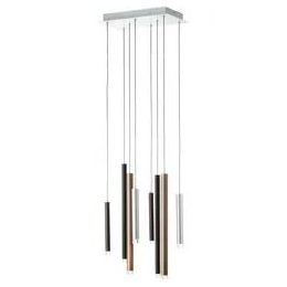 Brilliant Pendelleuchte "Cembalo", braun (braun, kaffee), 8, H: 180cm, 1 Stk., Leuchten, LED Hängelampe 8flg braun/Kaffee