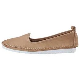 Slipper Andrea Conti, Damen, Gr. 38, beige (sand), Glattleder, Leder, Schuhe Slipper, Topseller
