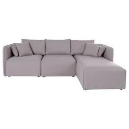 Ecksofa Andas "Nöre L-Form", grau (mittelgrau), B:262cm H:74cm T:172cm, Samtoptik (100% Polyester);Struktur (100% Polypropylene);Webstoff (100% Polyester);Struktur fein (100% Polyester);Luxus-Microfaser Lederoptik (100% Polyester);Baumwoll-/Leinenmix (60% Baumwolle/40% Leinen), Sofas, 3 Teile, in vielen Bezugsqualitäten und Farben. Modulteile s. "Nöre"