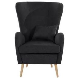 Sessel Home Affaire "Sallito, TV-Sessel, Ohrensessel mit", schwarz, B:76 H:109 T:85, Struktur Hahnentritt (67% Polypropylen, 33% Polyester), Samtoptik (100% Polyester), Fellimitat (100% Polyester), Samtcord (92% Polyester, 8% Polyamid), Struktur (100% Polyester), Struktur fein (100% Polyester), Sessel, Sessel mit Hocker Ohrensessel mit Hocker, Hocker, in vielen Bezugsqualitäten, auch in Samtcord