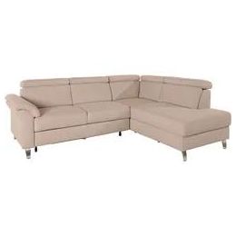Sit & More Ecksofa SIT & MORE "Arngast L-Form", beige, B:245cm H:84cm T:194cm, Sofas, inklusive Kopfteilverstellung und Federkern
