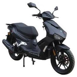 Motorroller Alpha Motors "Mustang FI", schwarz (mattschwarz, schwarz), Motorroller, 85 km/h, mit USB-Anschluss und Lenkerschloss, sportliches Design, B:66,5cm H:133,5cm L:194cm