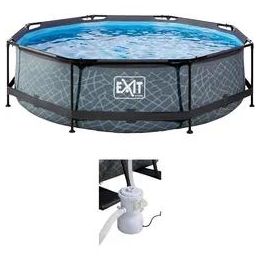 Framepool EXIT "inkl. Kartuschen-Filterpumpe", grau, H:76cm Ø:300cm, Schwimmbecken, ØxH: 305 x 76 cm, mit Filterpumpe